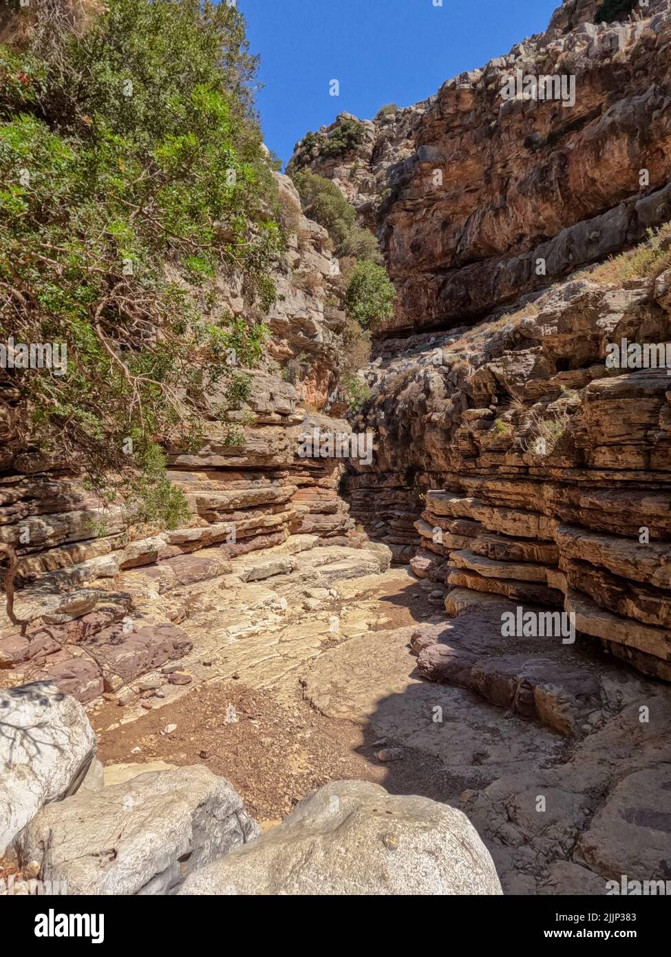 view inside Jacob's canyon, Rhodes island, Attavyros Stock Photo - Alamy