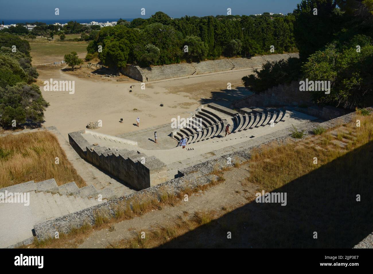 Top view of the ancient theatre of Rhodes Stock Photo - Alamy