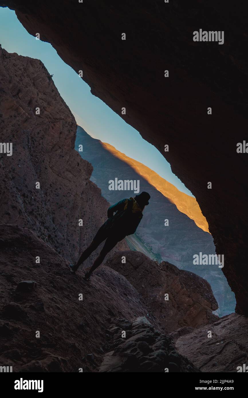 Female silhouette in cave hi-res stock photography and images - Alamy