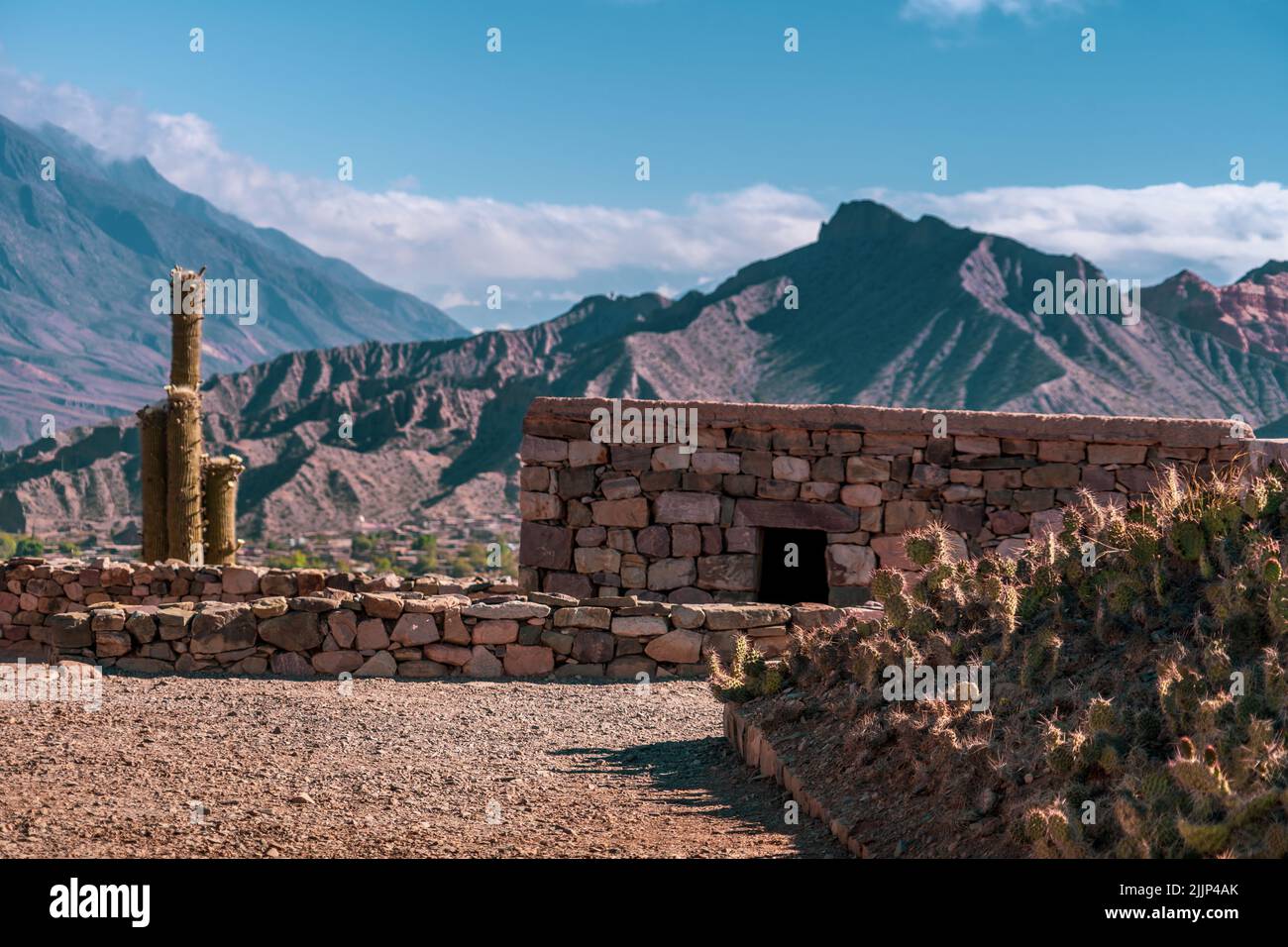 A beautiful view of The Pucara de Tilcara located on a hill near the ...