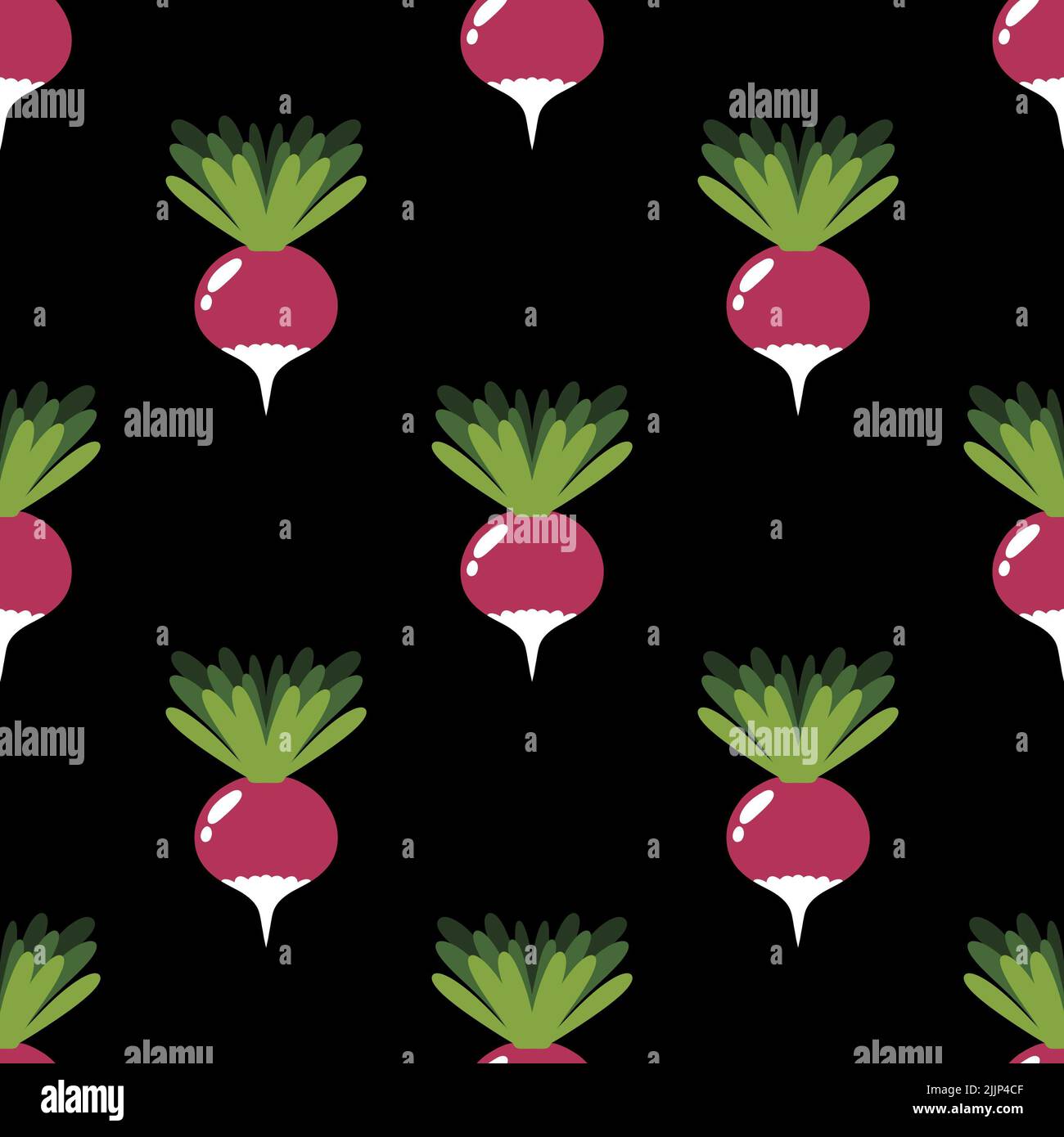 Red radish seamless vegetable cartoon pattern with wrapping paper and ...