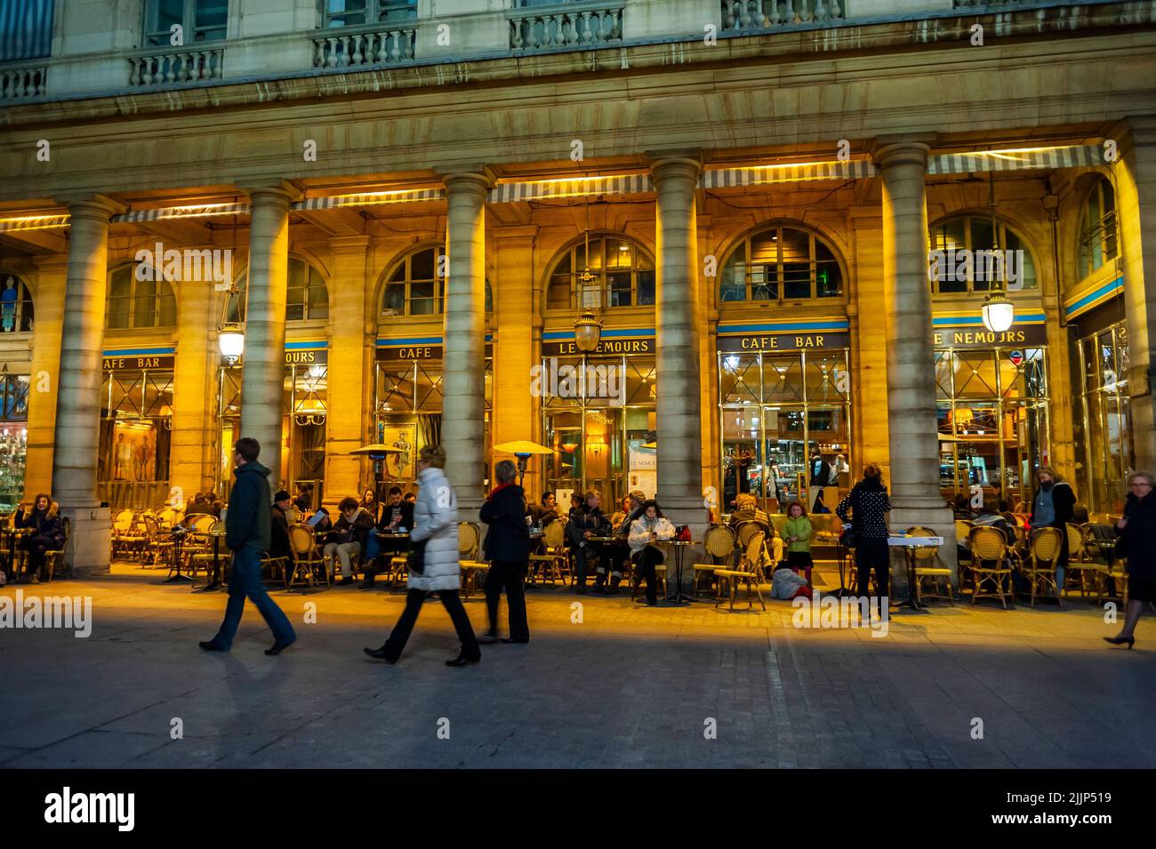Paris, France, Large Crowd People Sitting, at Tables Sharing Drinks, on ...