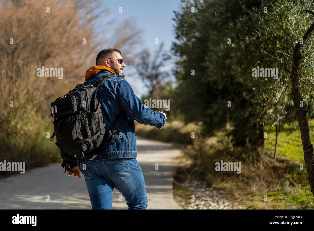 Man walking on a pathway hi-res stock photography and images - Alamy