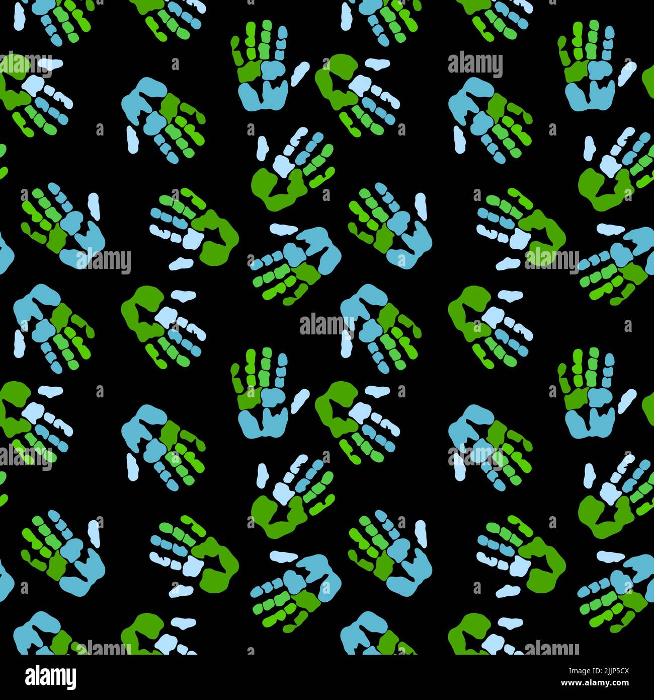 Handprint seamless team work pattern for school and fabrics and kids ...