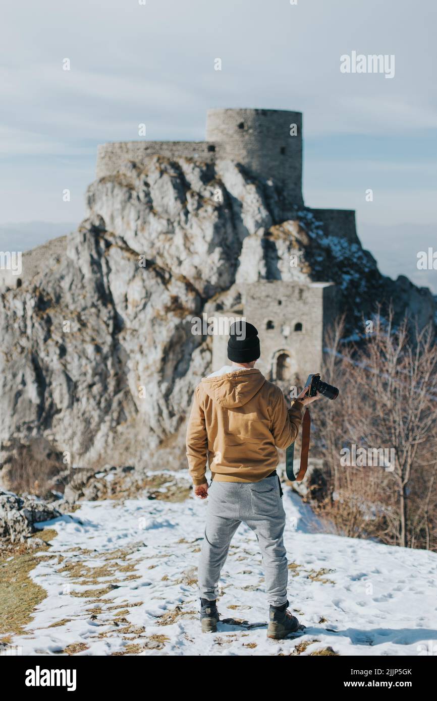 Man in front of castle hi-res stock photography and images - Alamy