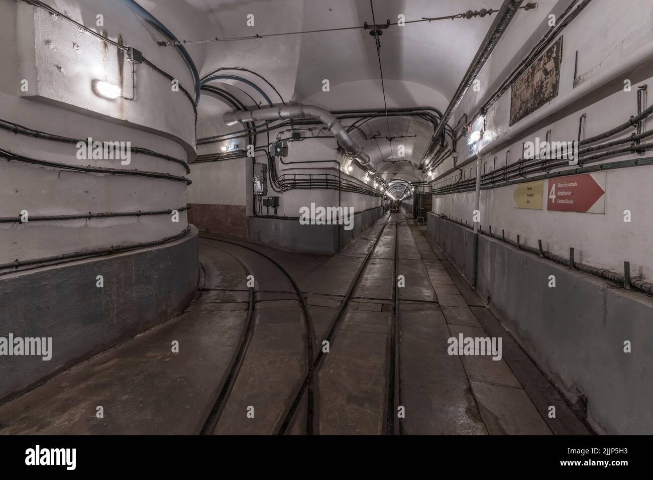 Tunnel in a historic bunker building Stock Photo - Alamy
