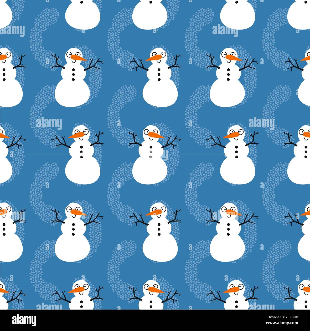 Winter seamless snowman and snowflakes pattern for Christmas wrapping ...