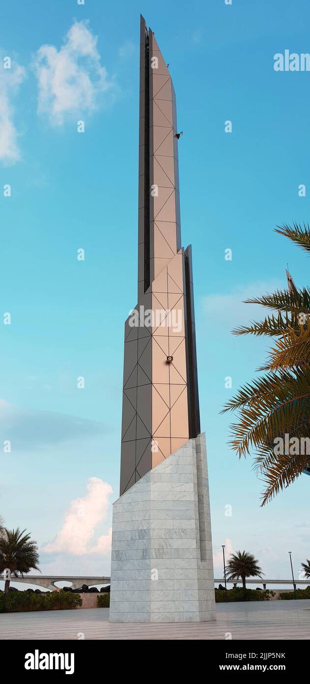 A vertical closeup shot of pillar of the King Salman mosque in Maldives ...