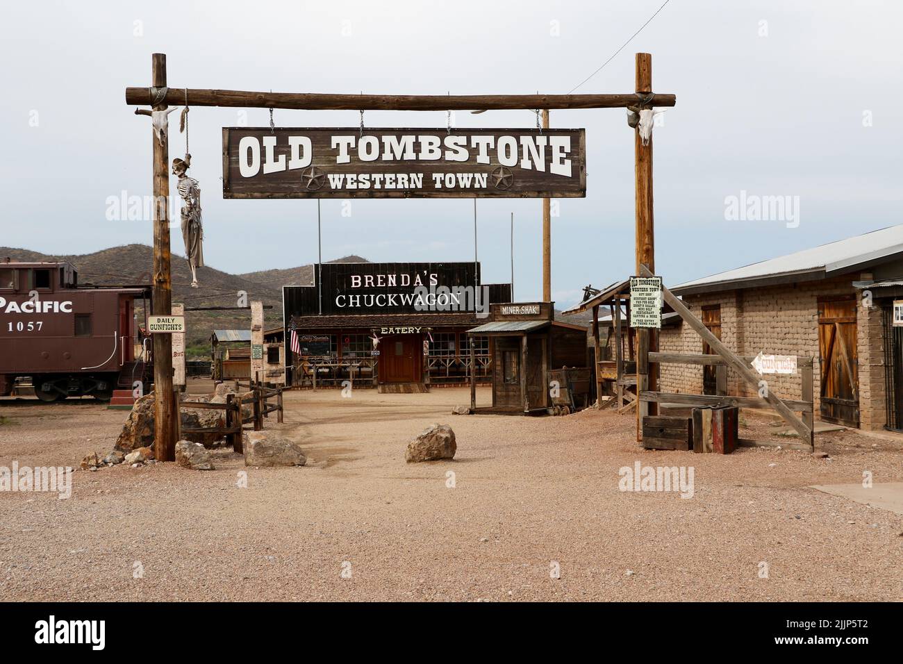 A beautiful shot of the sign of Gateway to the old mine area in ...