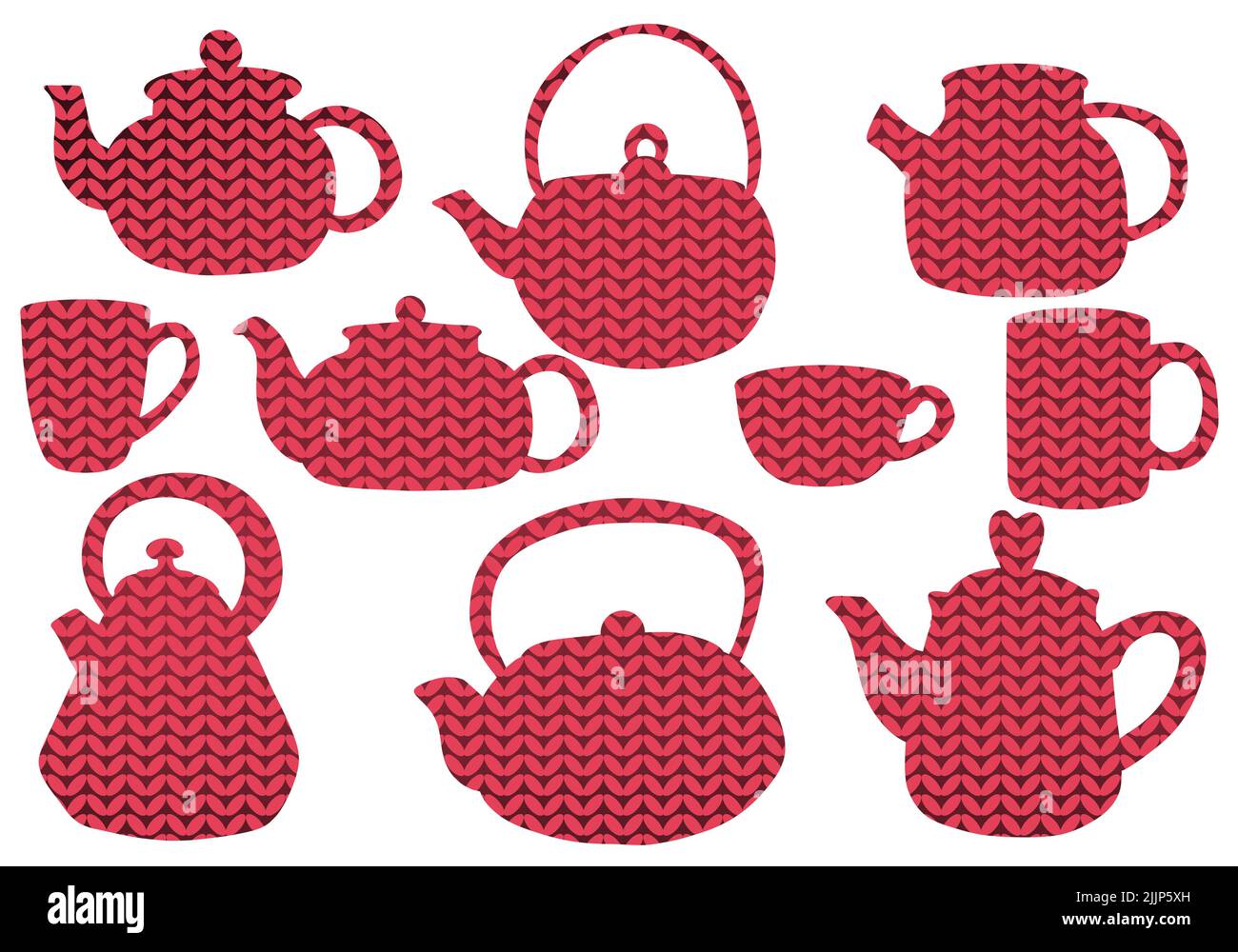 Set teapot kettle cups for stickers and wrapping paper and clothes ...