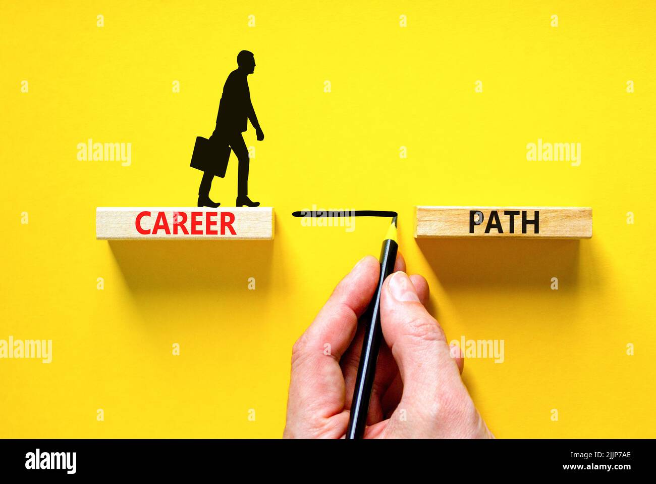 Career path symbol. Concept words Career path on wooden blocks on a ...