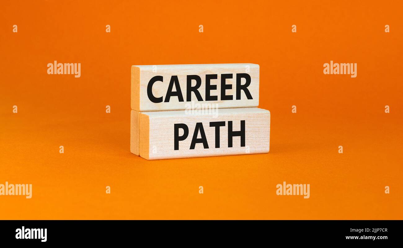 Career path symbol. Concept words Career path on wooden blocks on a ...