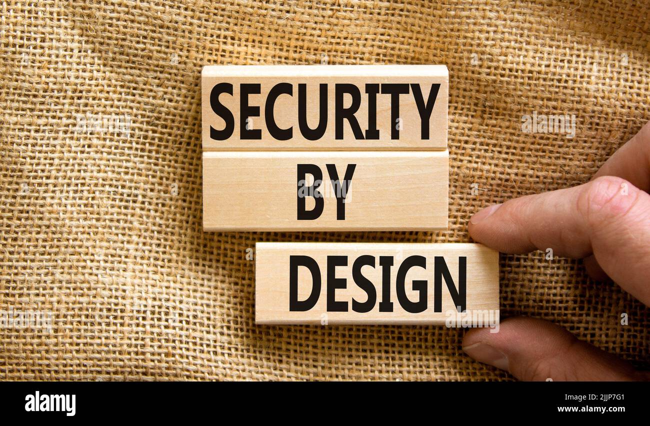 Security by design symbol. Concept words Security by design on wooden ...