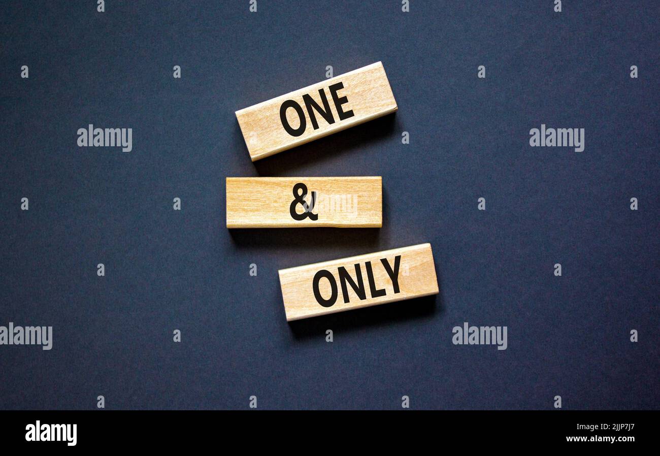 One and only symbol. Concept words One and only on wooden blocks on a ...