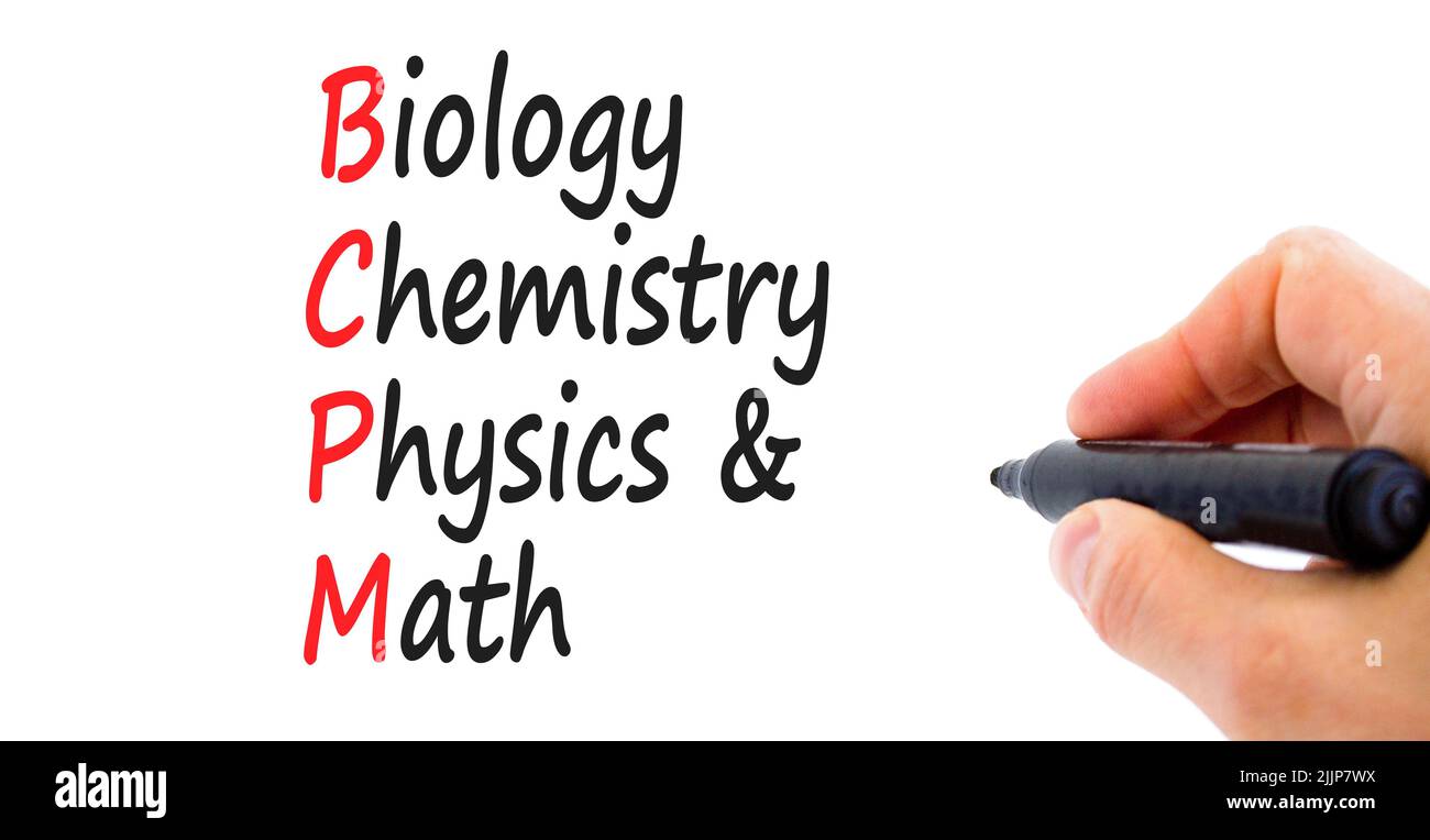 BCPM biology chemistry physics math symbol. Concept words BCPM biology ...