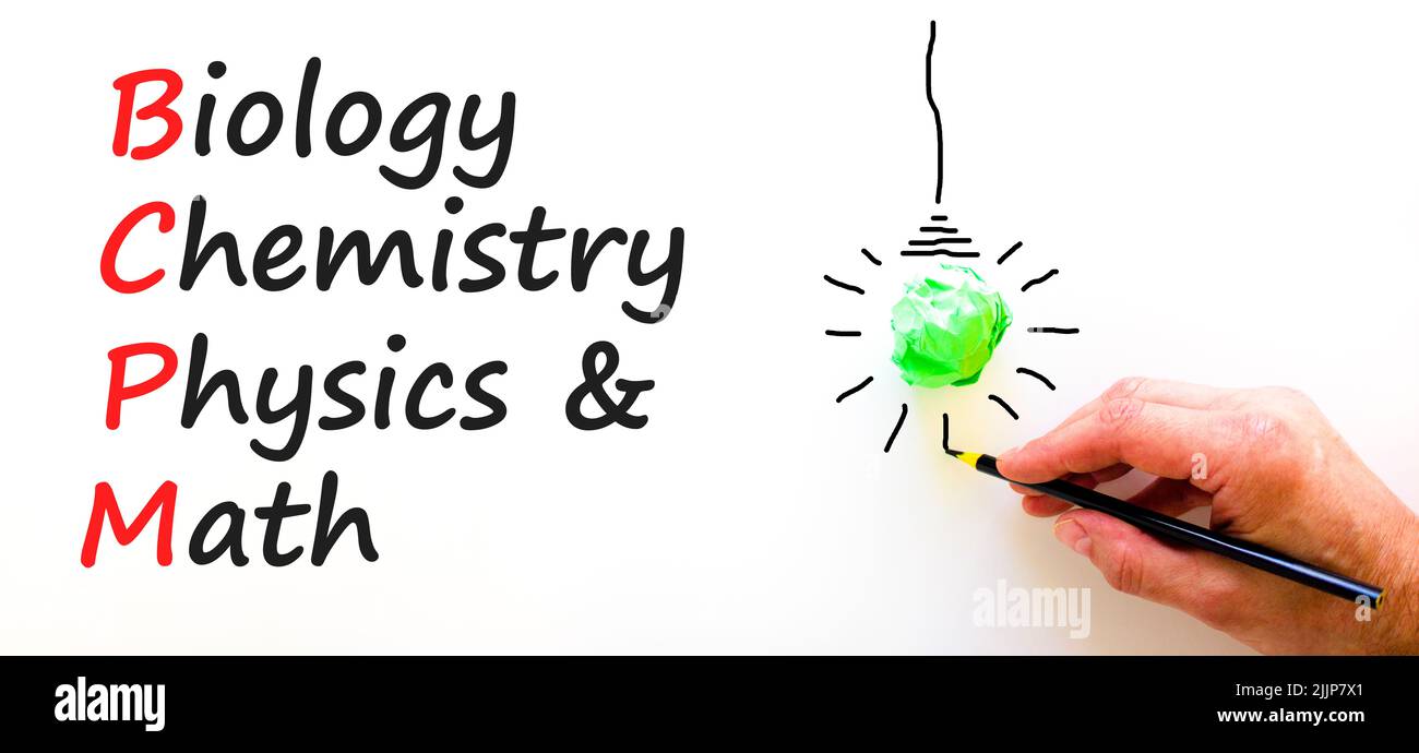 BCPM biology chemistry physics math symbol. Concept words BCPM biology ...