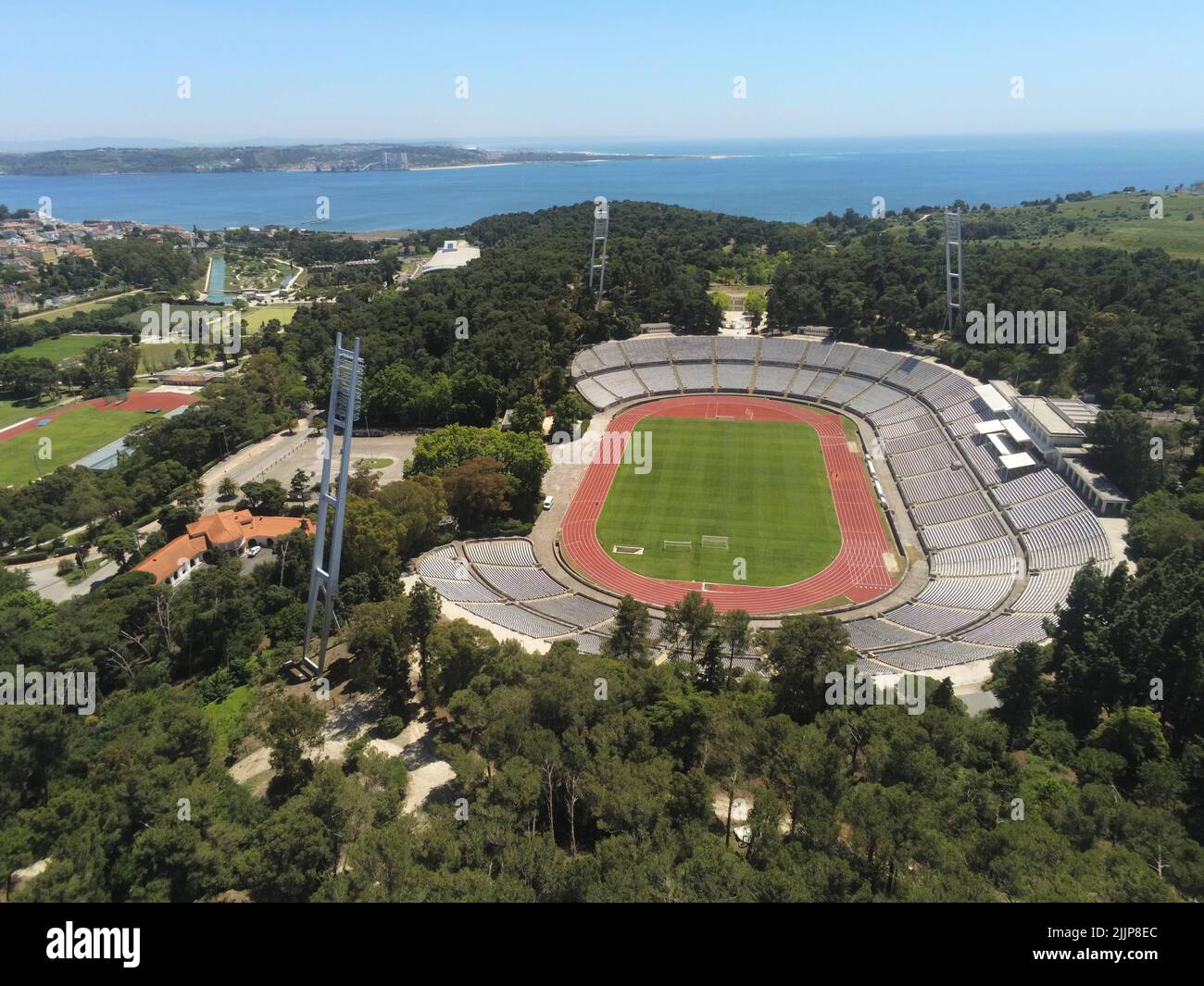 Aerial view of the The National Stadium of Jamor, is a multi-purpose ...