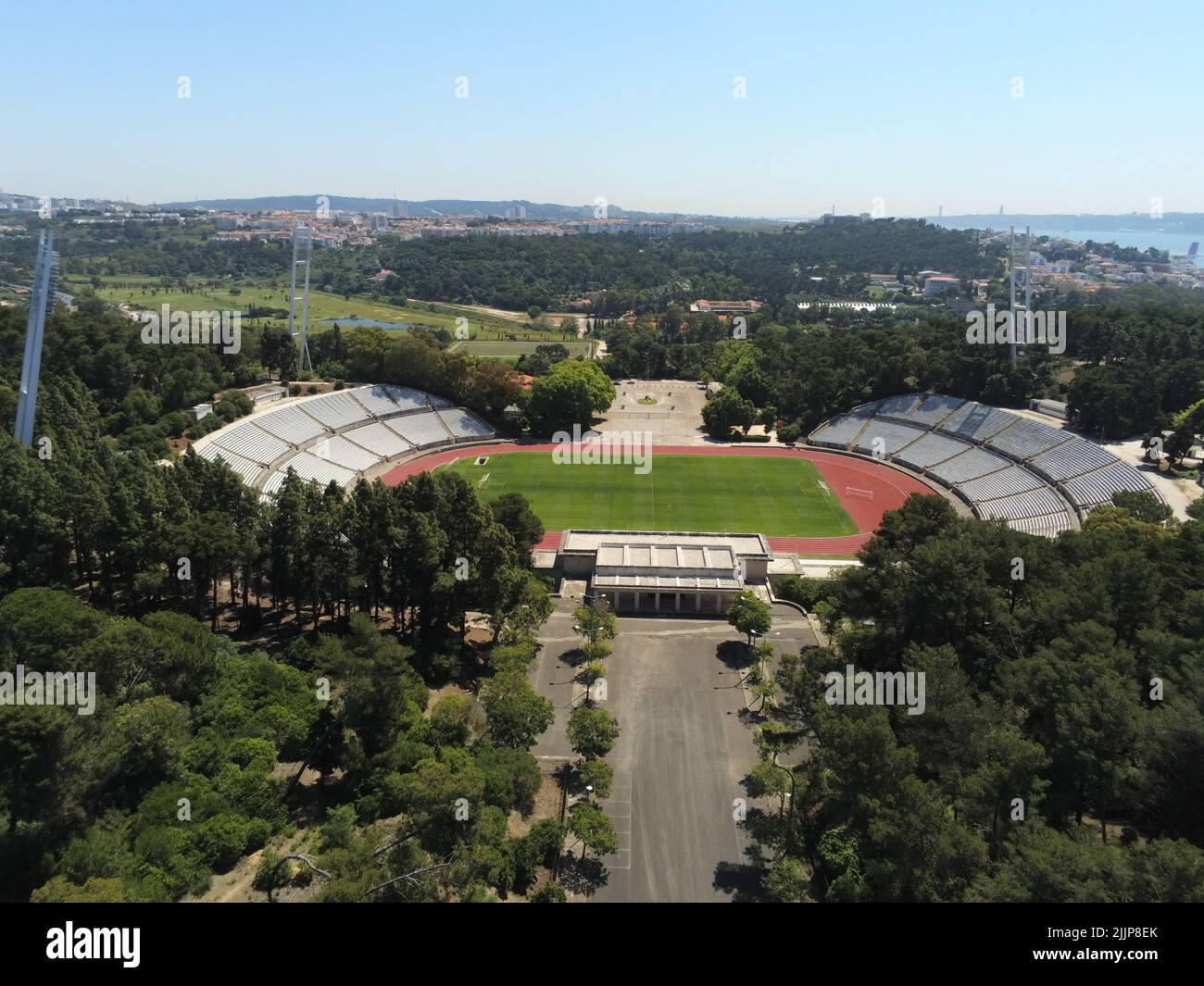 Aerial view of the The National Stadium of Jamor, is a multi-purpose ...
