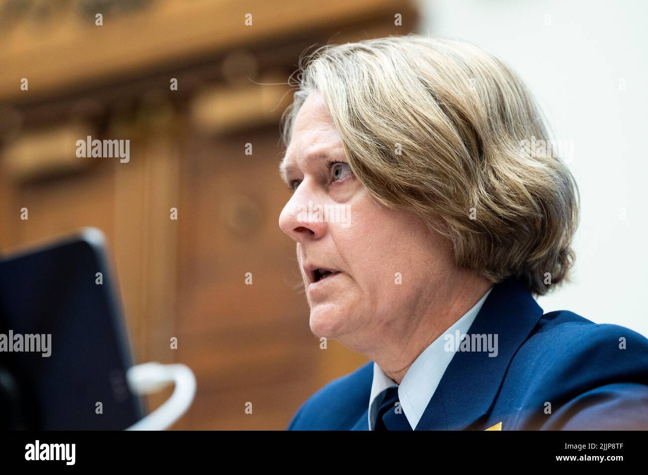 Linda Fagan, Commandant, United States Coast Guard, speaking at a ...