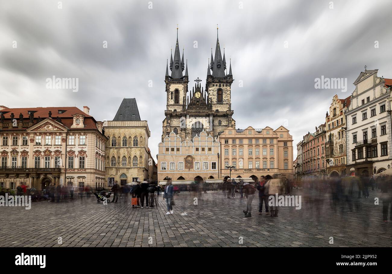 The Old Town Square with gothic Church of Our Lady before Tyn and ...