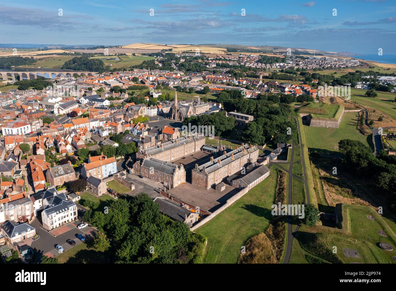 Aerial view of the Barracks in Berwick upon Tweed the most northerly ...