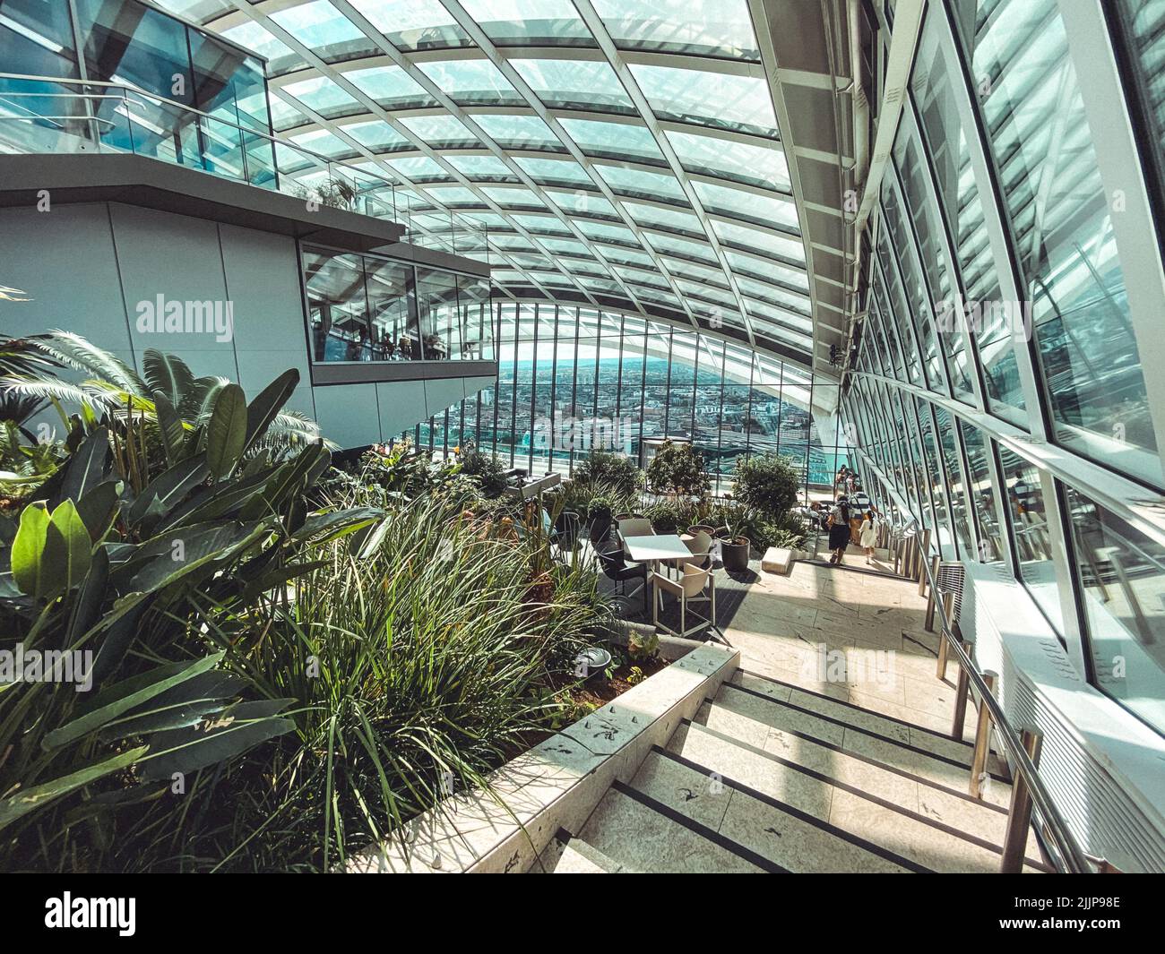 Glass Sky Garden in London, garden above the clouds, England, UK Stock ...