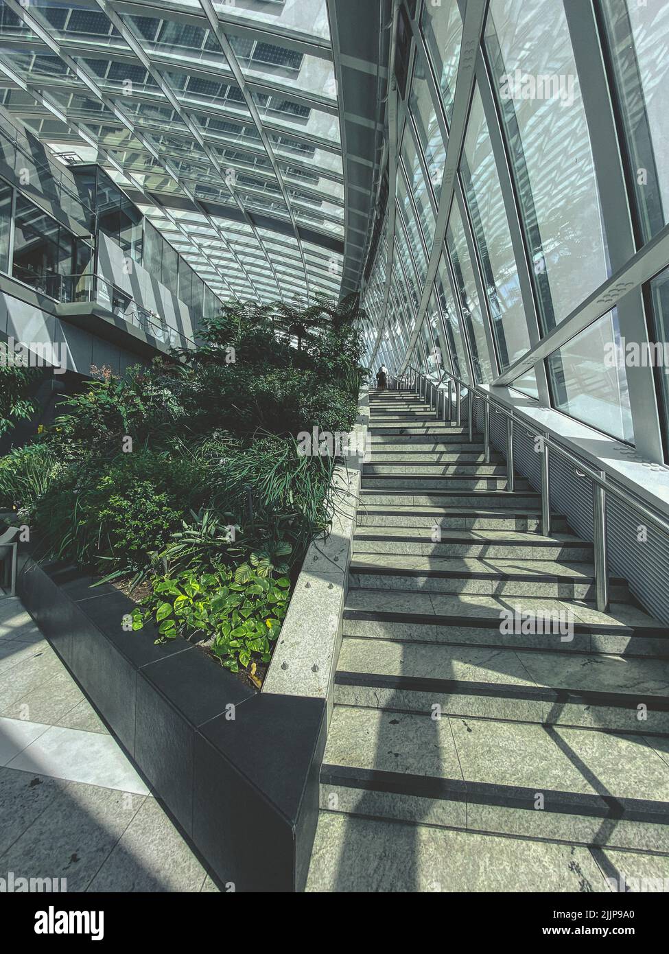 Glass Sky Garden in London, garden above the clouds, England, UK Stock ...
