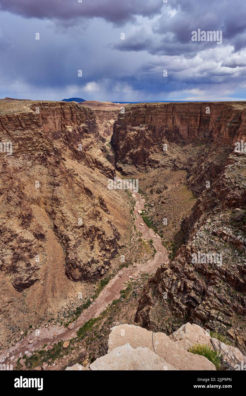 A vertical view of the Little Colorado River Gorge, United States Stock ...