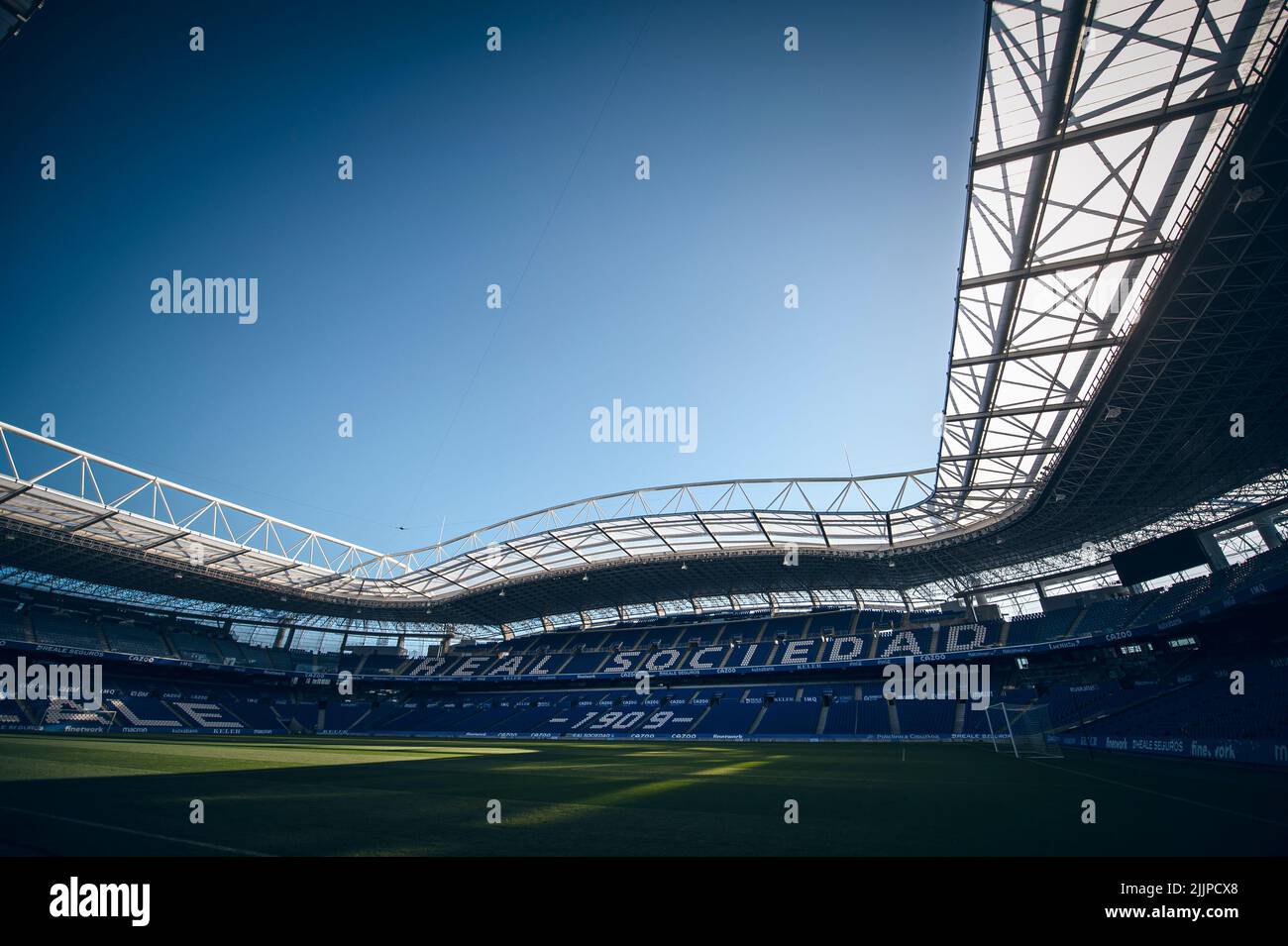 Reale Arena soccer field, where Real Sociedad de Futbol plays, in San ...