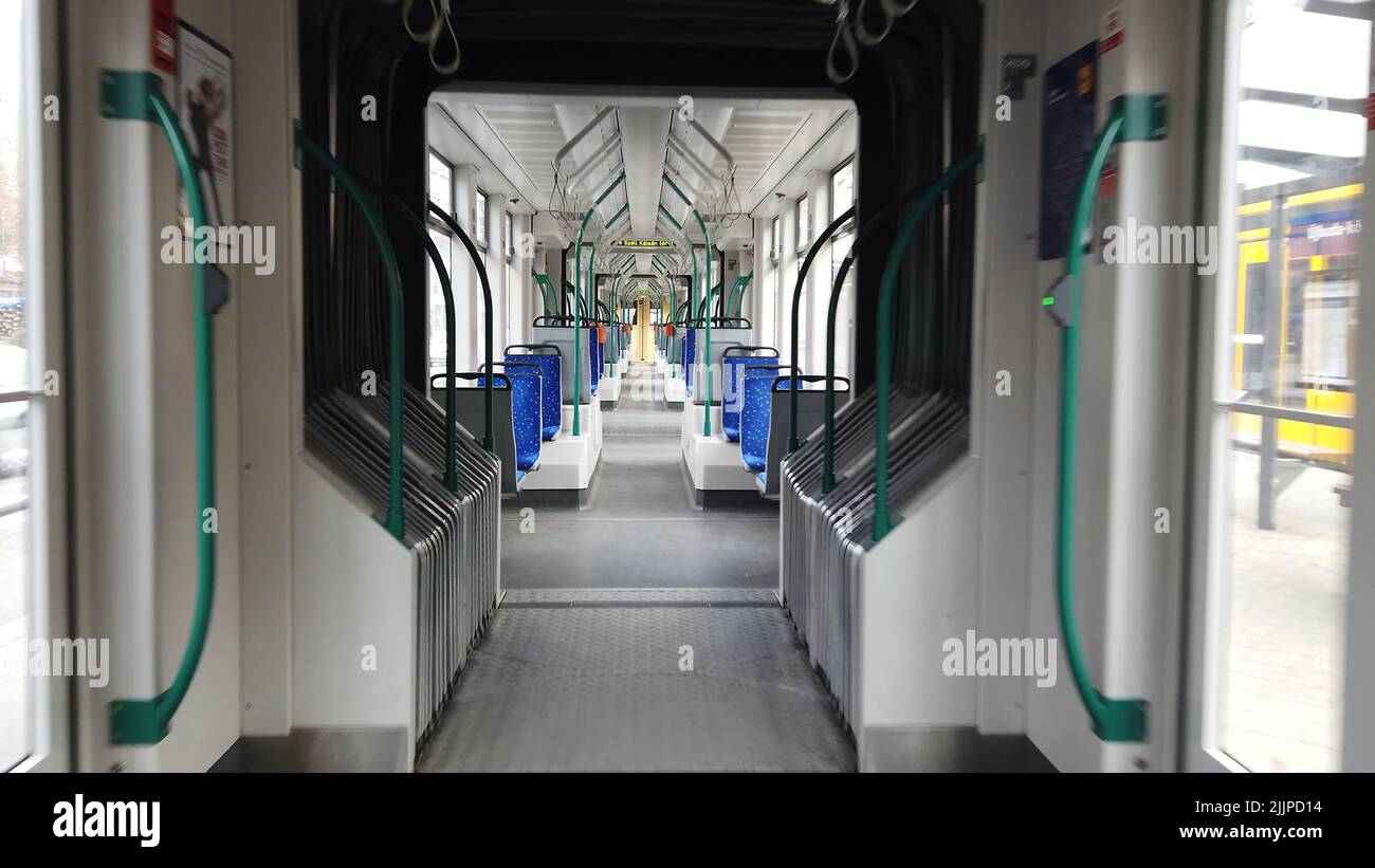 An interior of an ampty underground carriage Stock Photo - Alamy