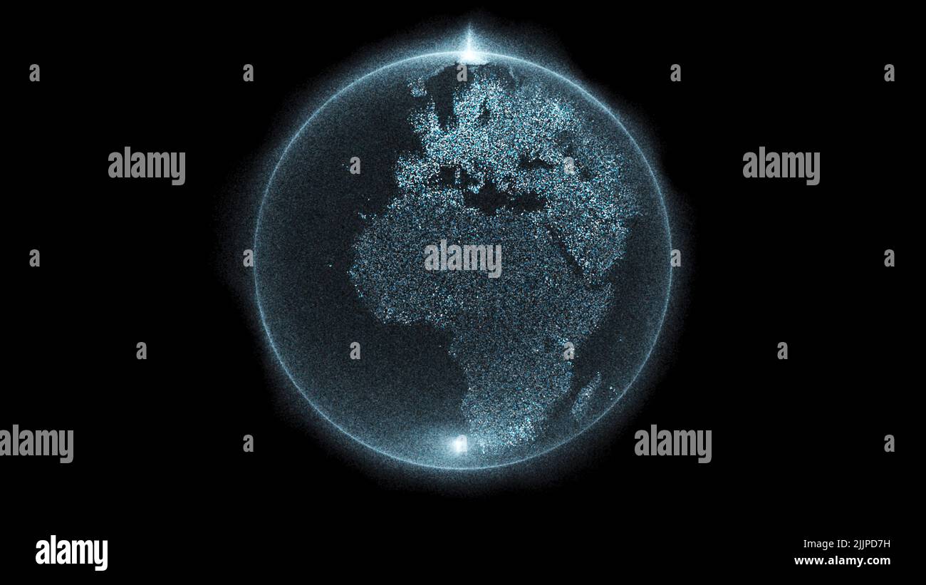 A beautiful shot of digital earth globe isolated on black background ...