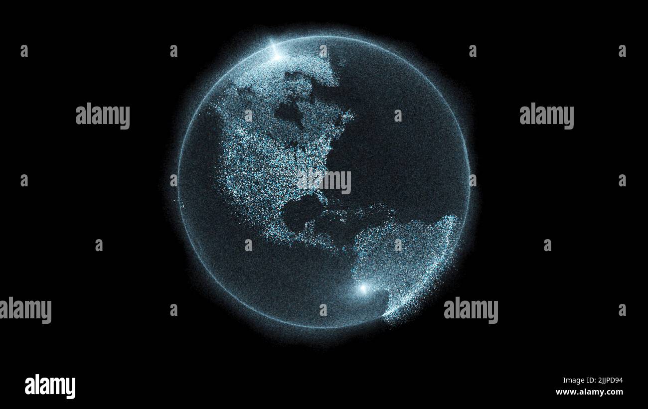 A beautiful shot of digital earth globe isolated on black background ...