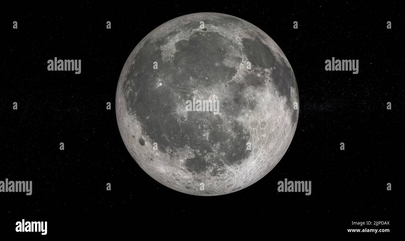 A breathtaking view of the bright full moon in the night sky Stock ...