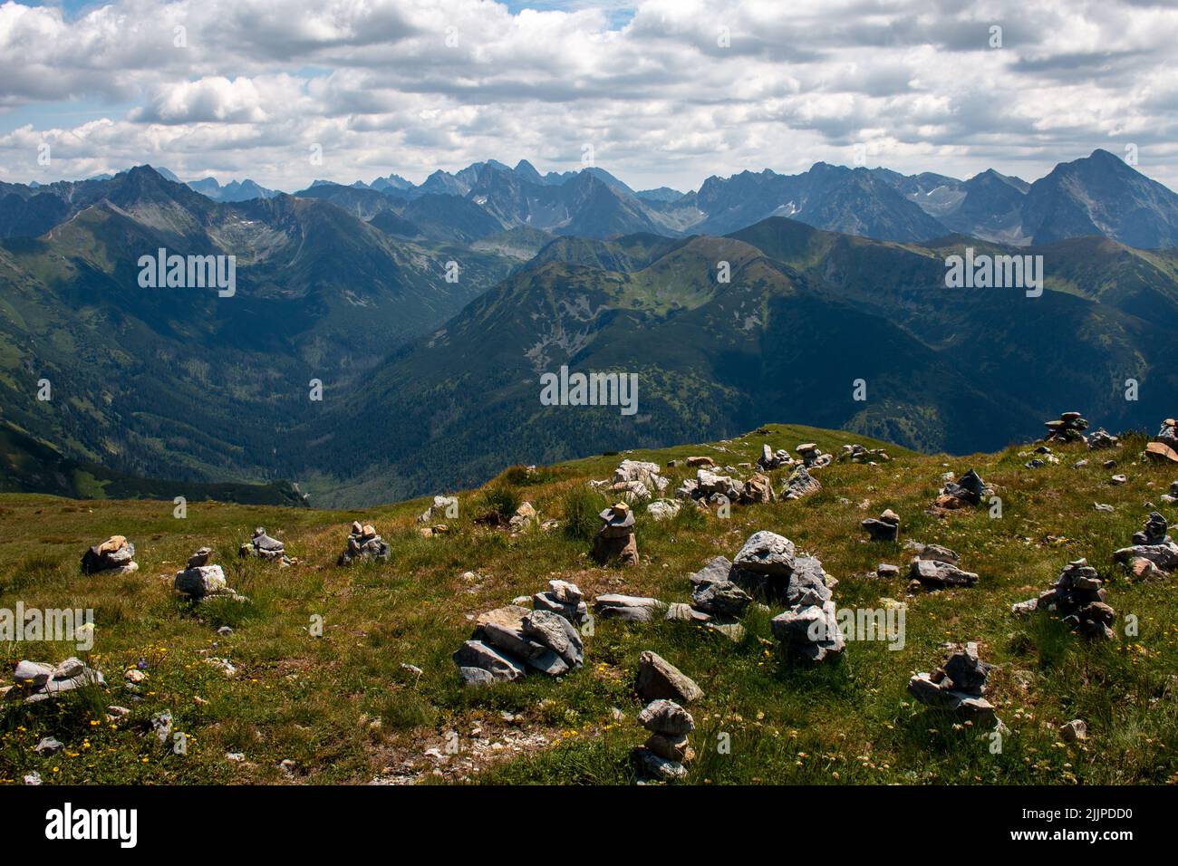The view of the Polish Tatry Mountains near Zakopane from Krzesanica ...