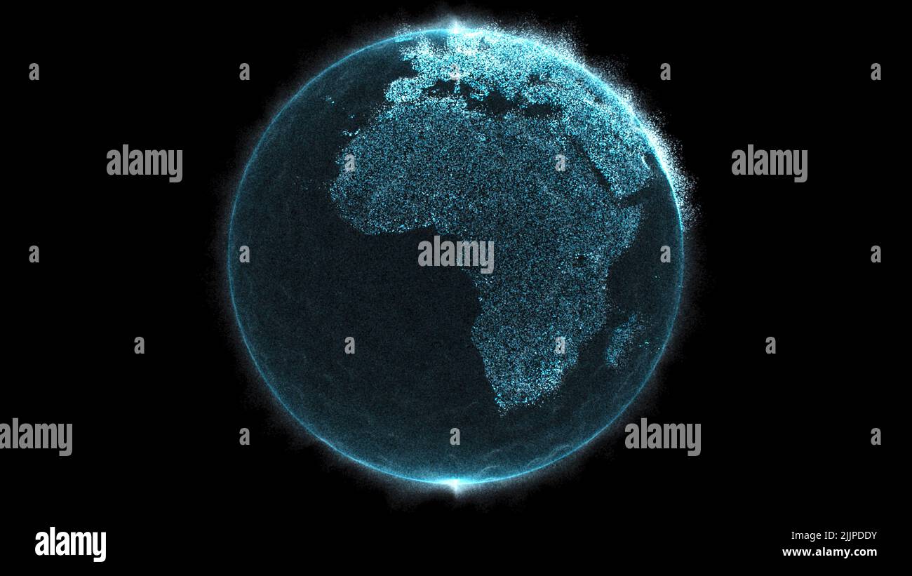 A beautiful shot of the digital earth globe isolated on black ...