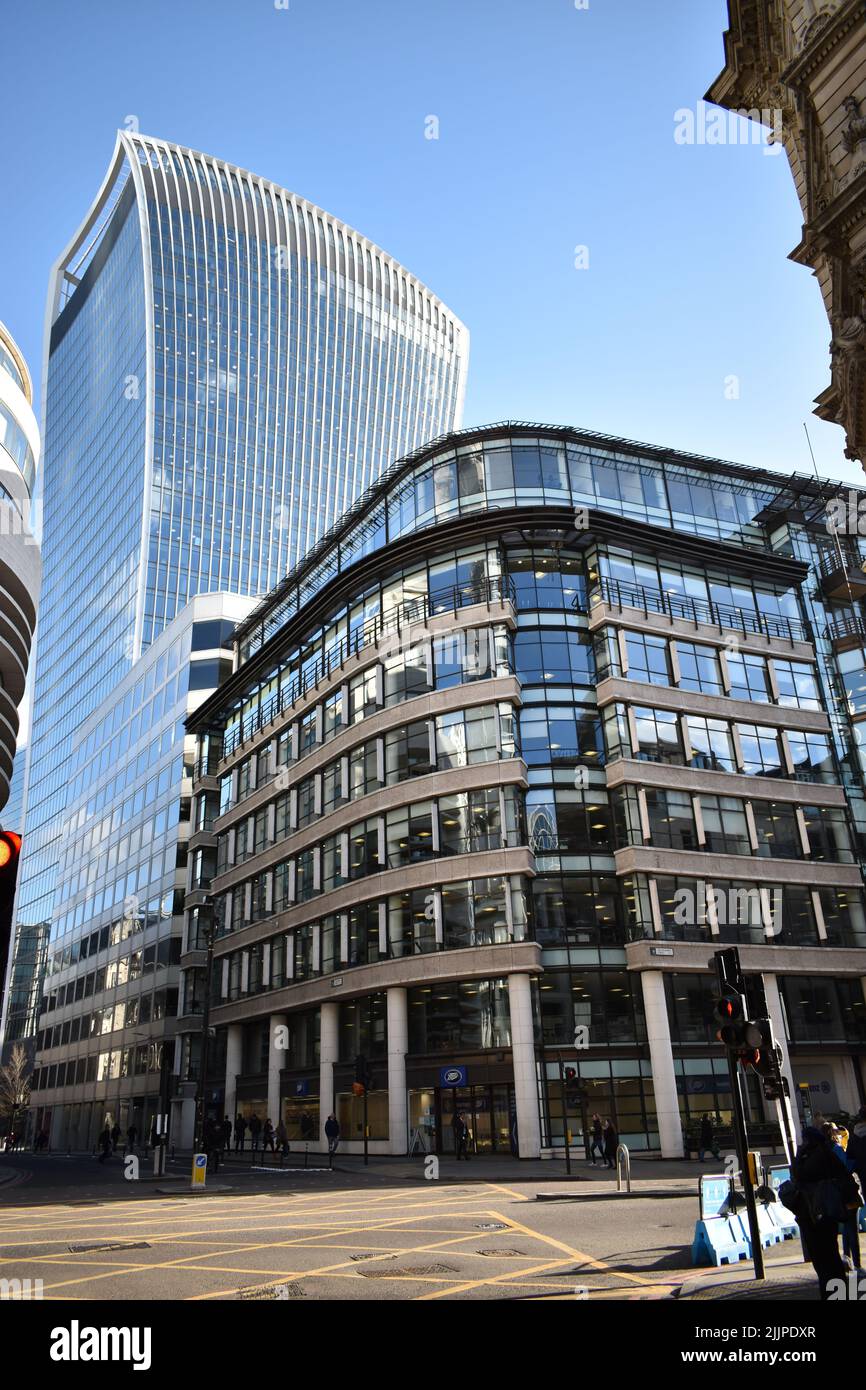 A vertical shot of the modern urban 20 Fenchurch Street, a commercial ...