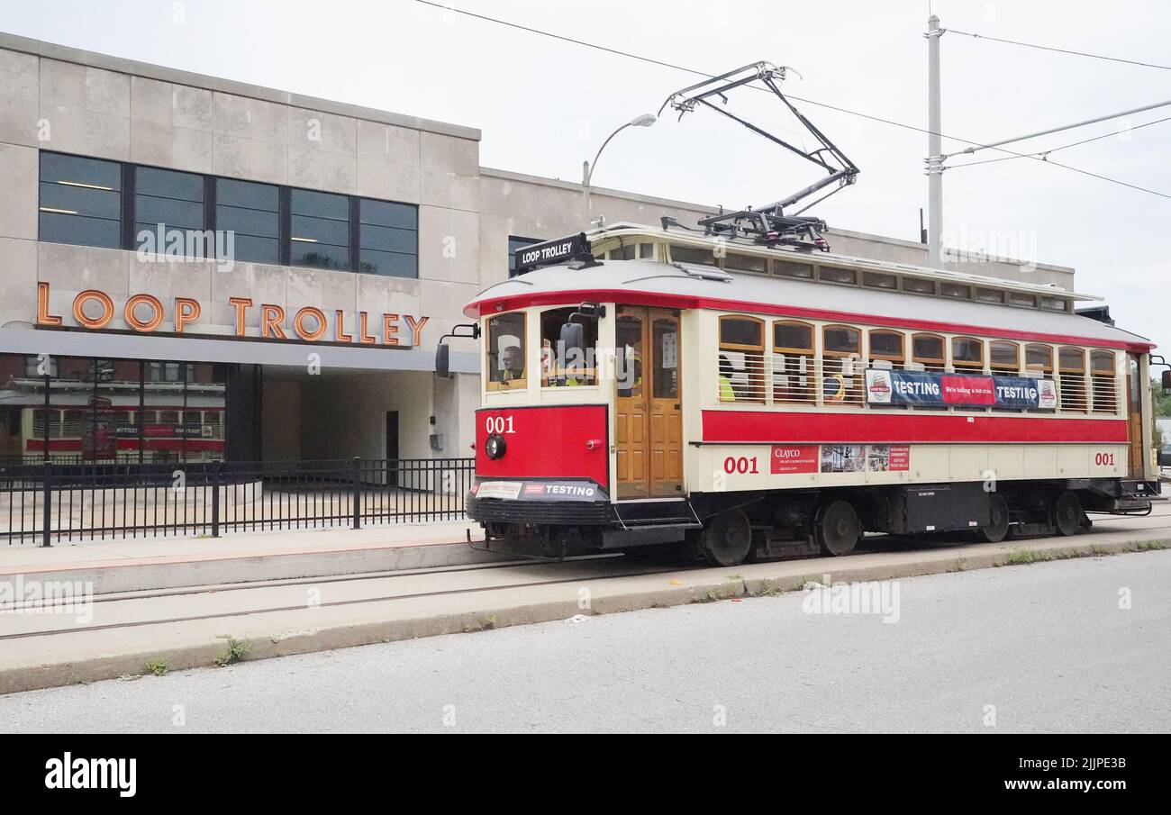 St. Louis, United States. 27th July, 2022. The Loop Trolley operates in ...