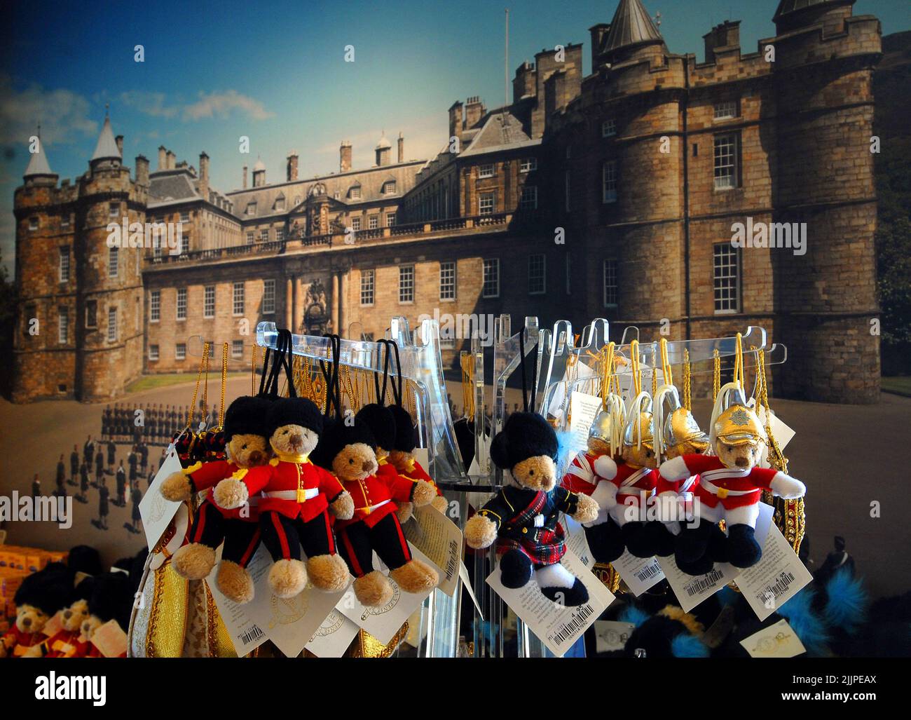 INSIDE THE SOUVENIR SHOP AT THE PALACE OF HOLYROODHOUSE, EDINBURGH JULY ...