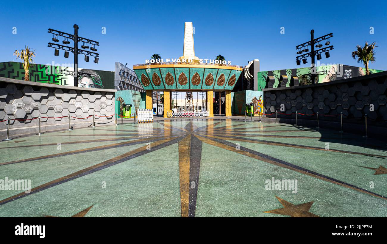 A view of boulevard studios of the Qiddiya theme park in Riyadh Stock ...