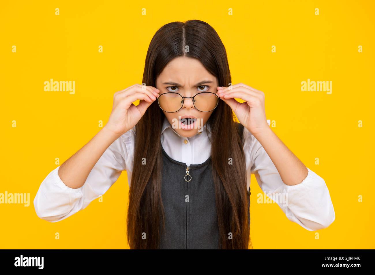 Angry teenager girl, upset and unhappy negative emotion ...