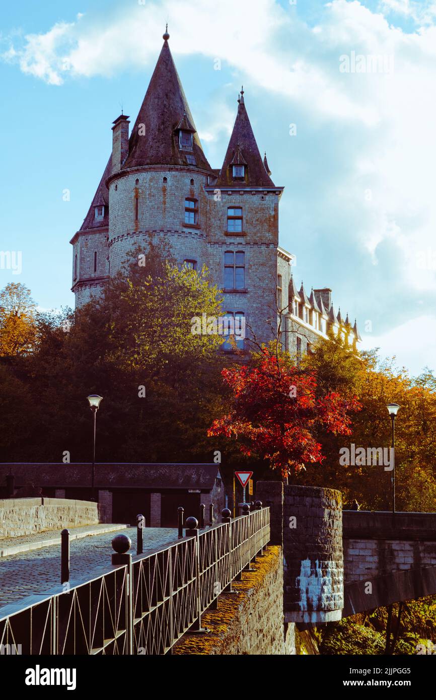A vertical shot of the Durbuy castle in Belgium Stock Photo - Alamy