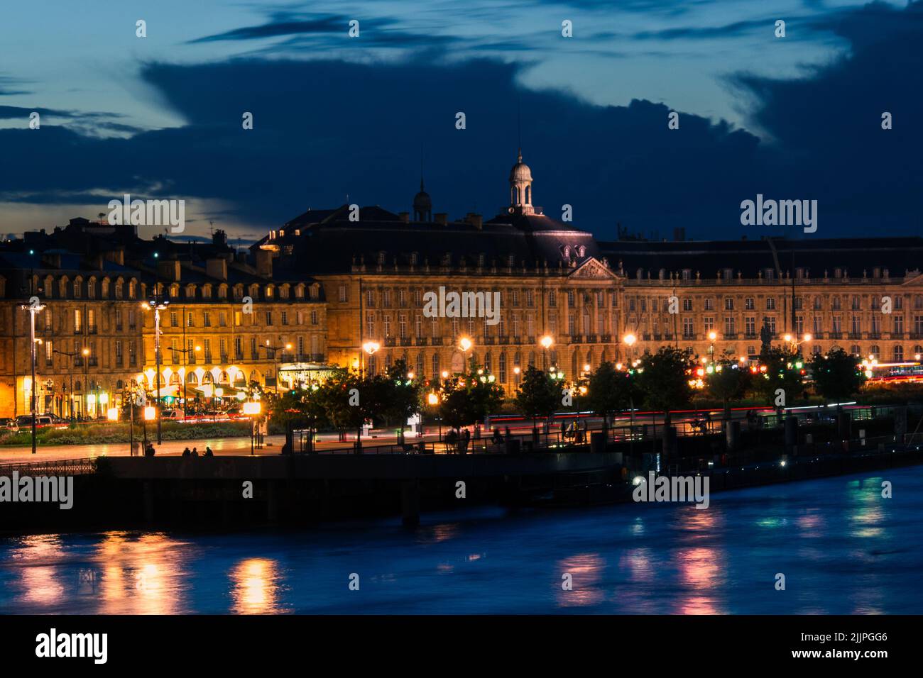 A night view of the city of Bordeaux, France Stock Photo - Alamy