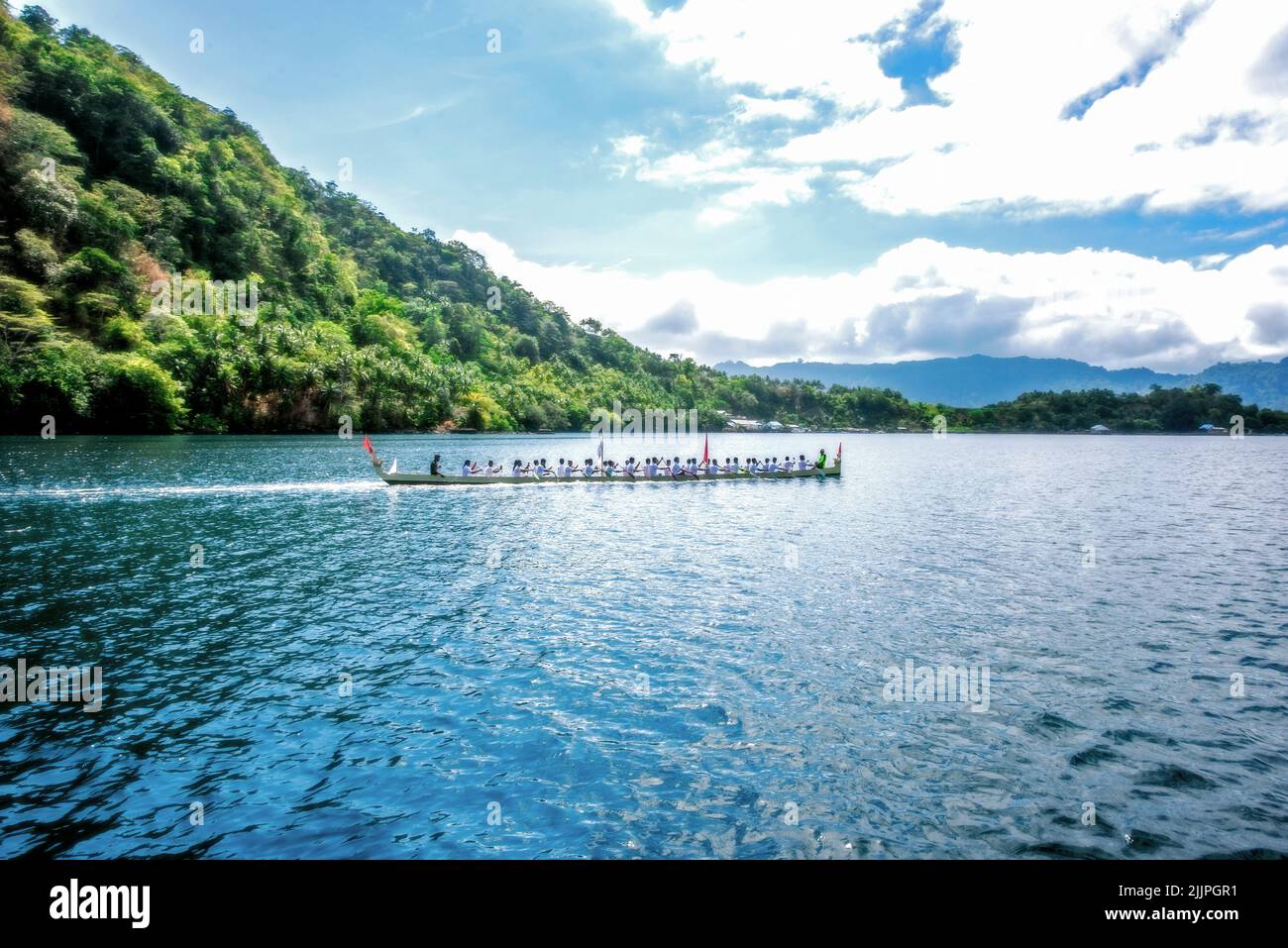 Traditional dragon boat racing, Banda Sea, Banda Api, Banda Islands ...