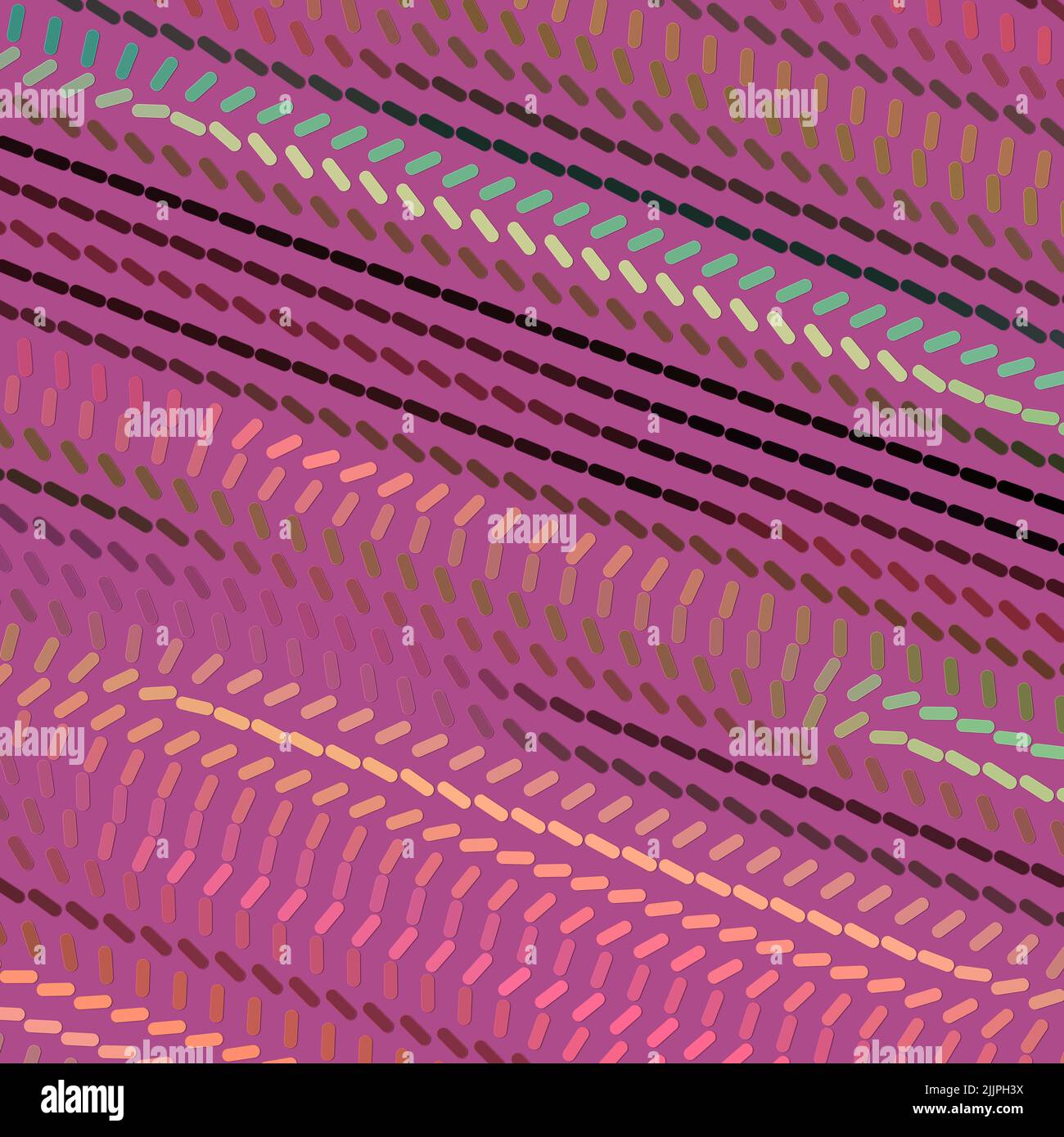 A digital illustration of small colorful lines on the purple background ...