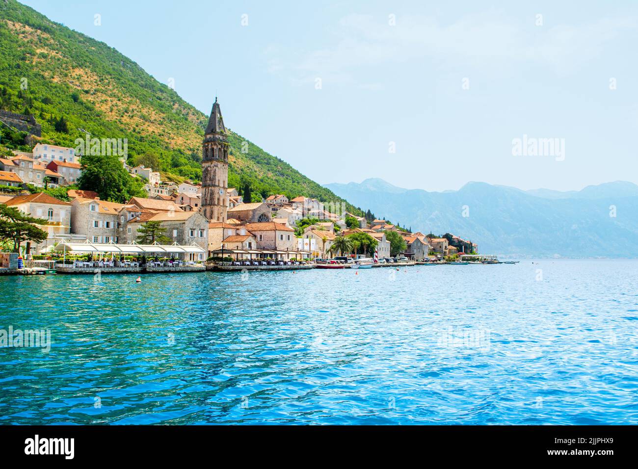 Perast, Montenegro - May 28, 2022: Beautiful summer landscape with the ...