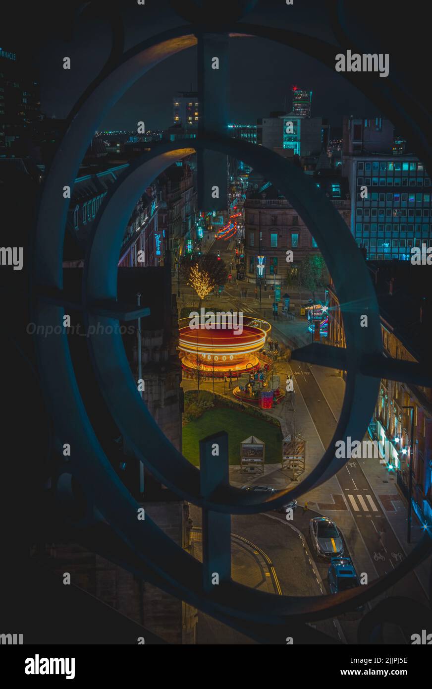 The lightened streets of Leeds at night Stock Photo - Alamy