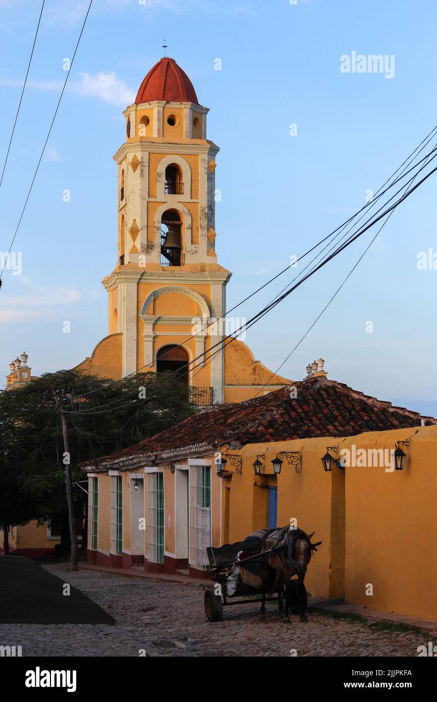 A beautiful view of a church in Trinidad under the blue sky Stock Photo ...