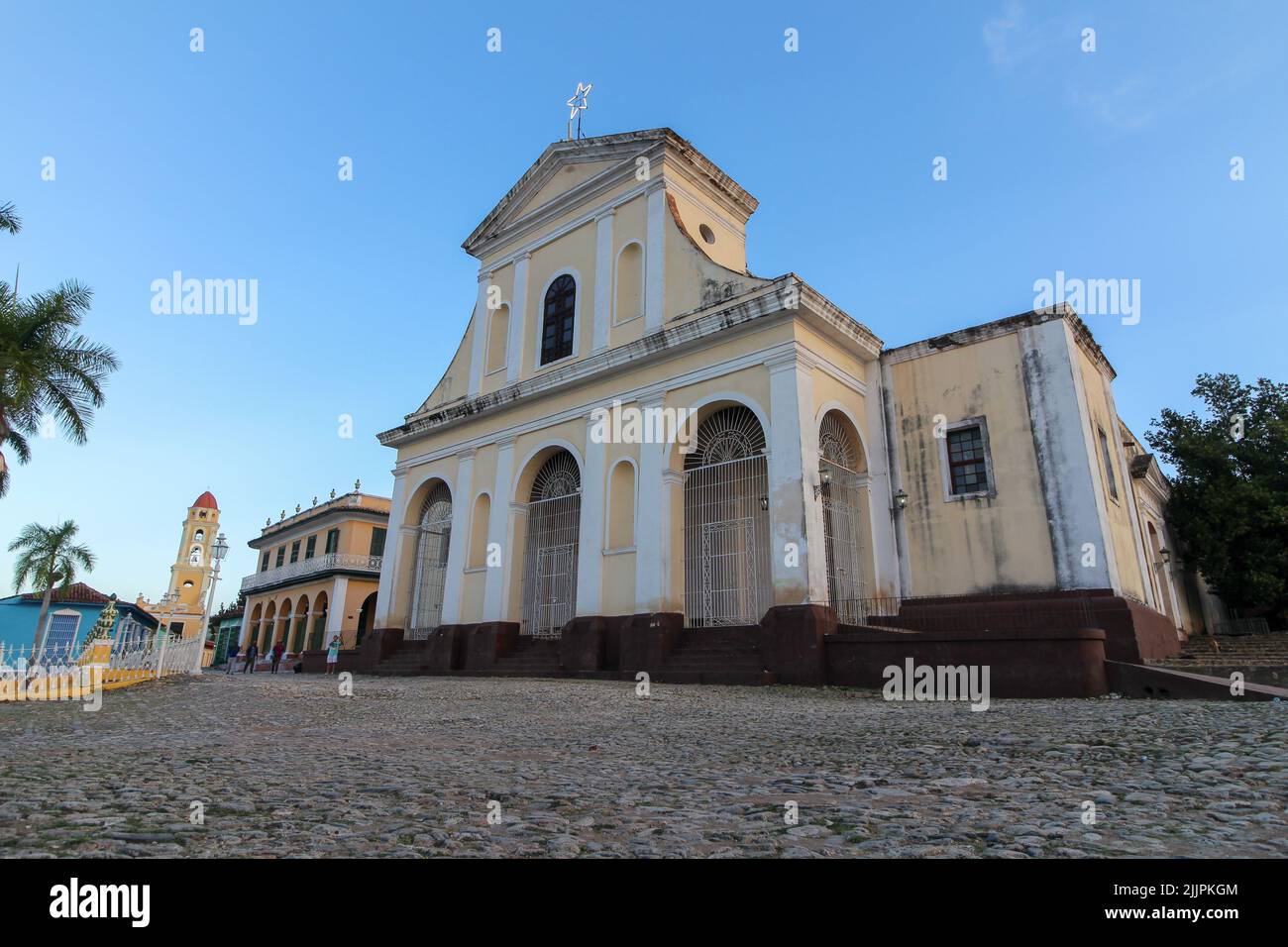 A beautiful view of a church in Trinidad under the blue sky Stock Photo ...