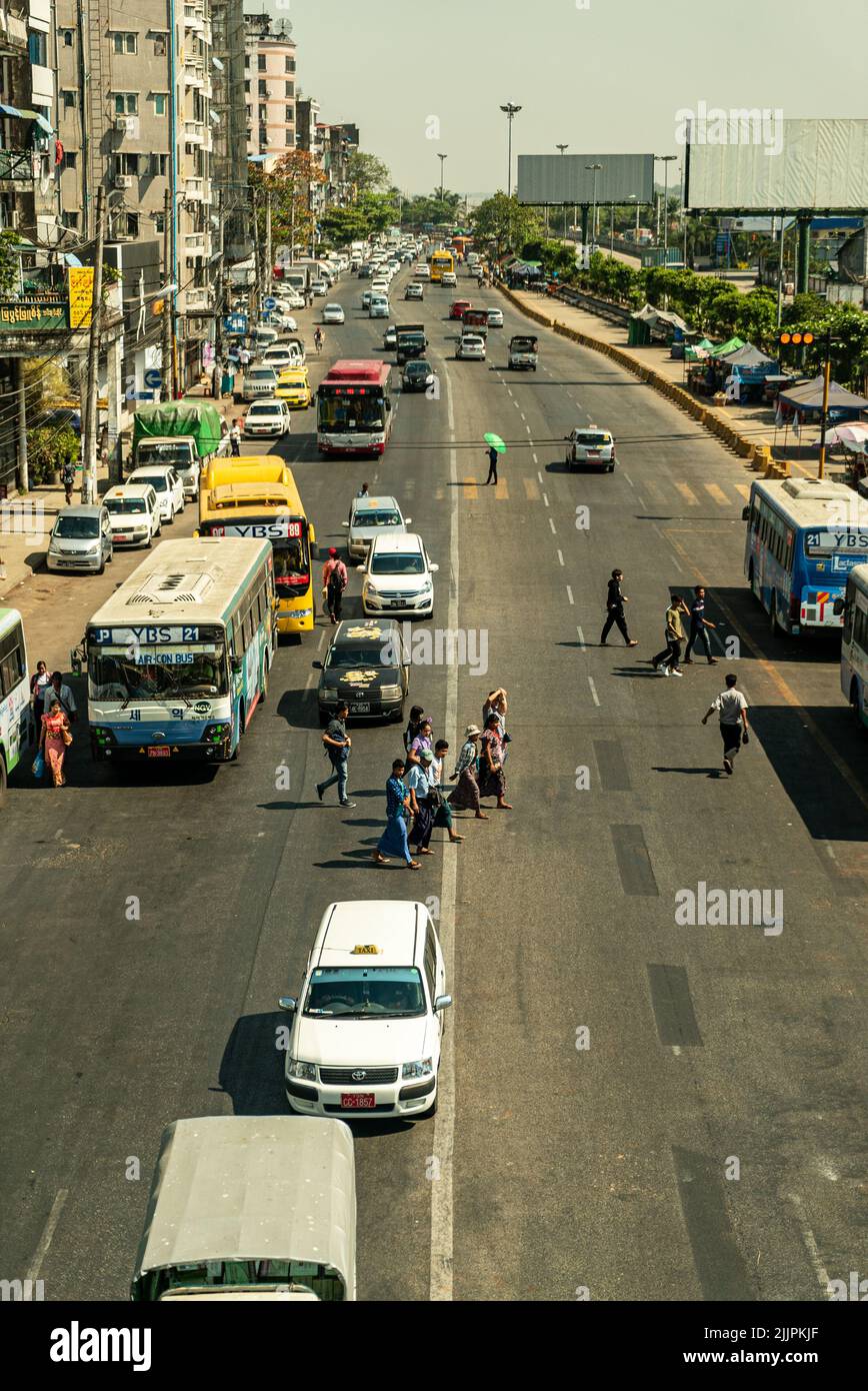 The Views of Yangon city center, in Myanmar at summer Stock Photo - Alamy