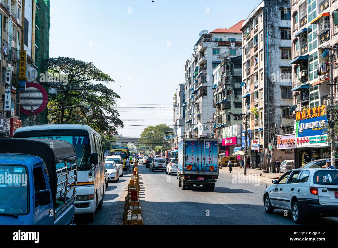 The Views of Yangon city center, Myanmar in summer Stock Photo - Alamy